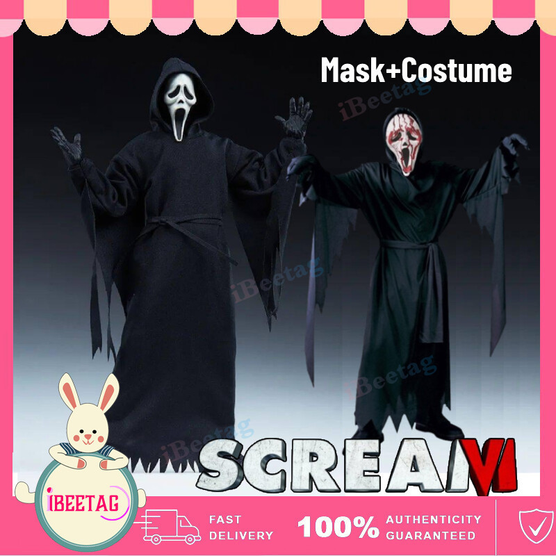 Niños Y Adultos Halloween Scream 6 Ghostface Cosplay Disfraces Horror ...