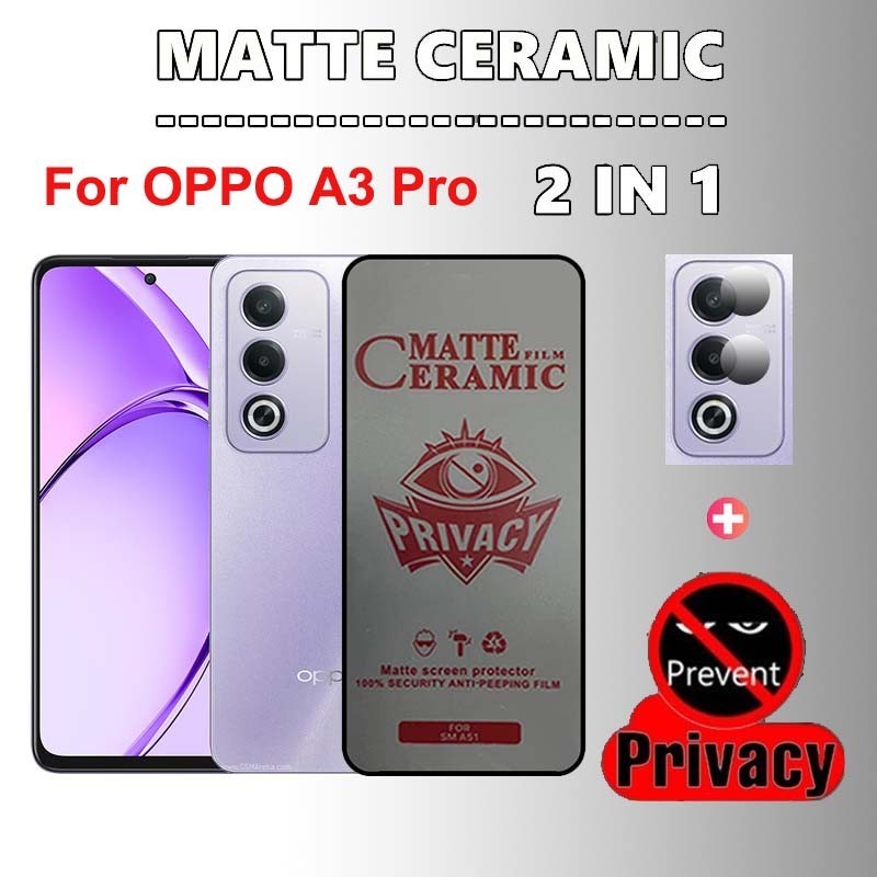 Protector de Pantalla Anti-mirón Mica 2 en 1 para OPPO A3 Pro A80 5G ...