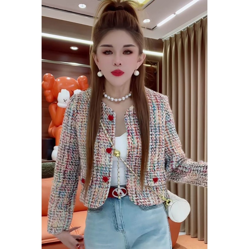 2025 年春 秋季 新 款 女装 今年 流行 漂亮 独特 超 不 来看 小香 风 粗 花呢 外衣 潮 Nueva Ropa De Mujer ...