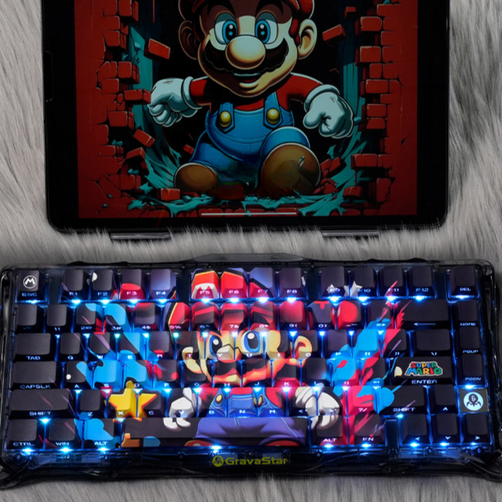 Mario Keycap Perfil De La Cereza 120 Teclas PBT De Cinco Caras De ...