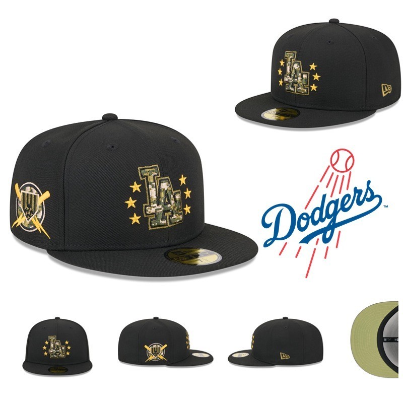New Era MLB Nueva Los Angeles Dodgers Moda Versátil 59FTY Negro Hip Hop ...