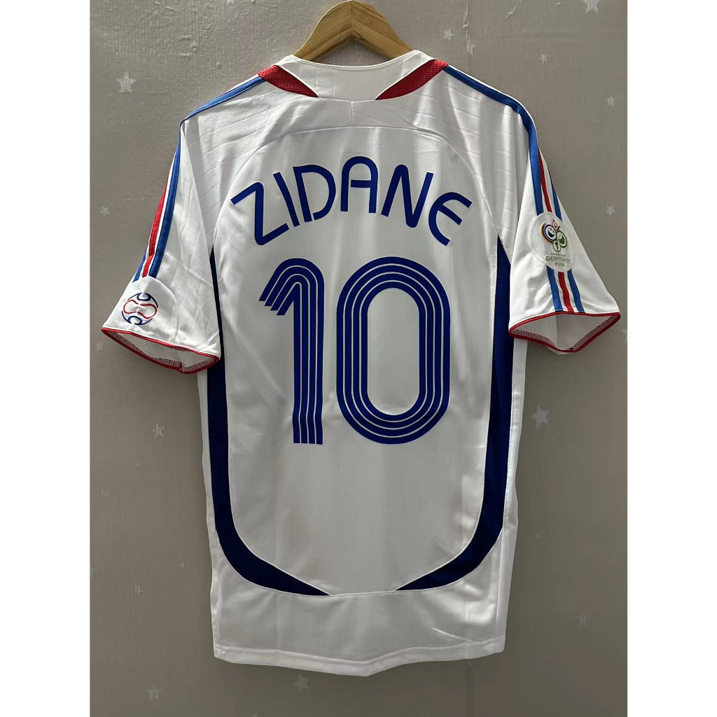 S-XXL 2006 Francia ZIDANE Calidad Superior Fuera Retro Camiseta De ...