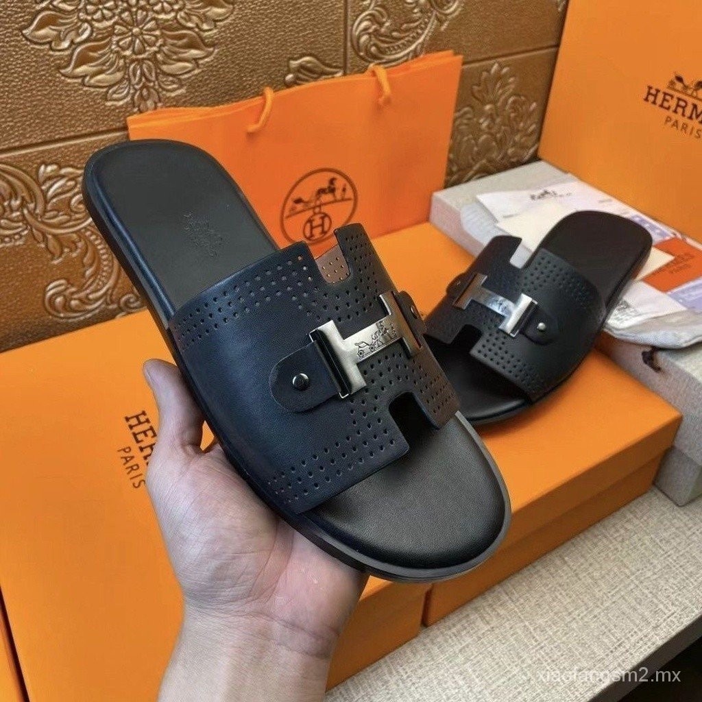 Hermes 2023 nuevo estilo de moda cuero genuino todas las zapatillas de deporte de los hombres ...