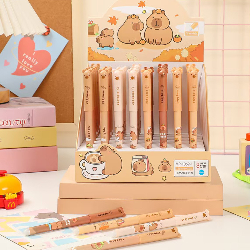 4 Unids/Lote Lindos Animales De Capibara Tinta Azul Negra Bolígrafo ...