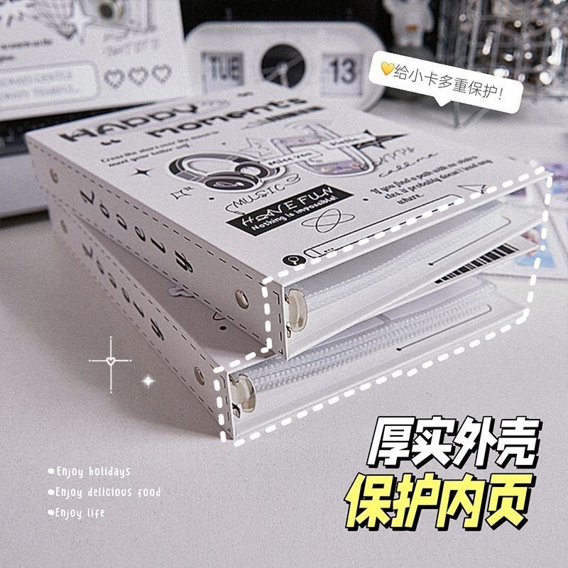 Spots 黑白 简约 ins 四 宫 格 卡 册 复古 硬 壳 高 颜 值 相 美式 高级 3 寸 小 收纳 Blanco Y Negro ...