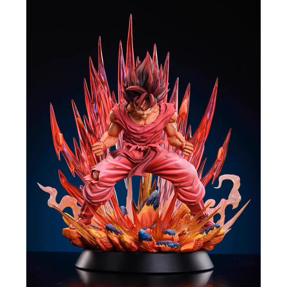 Anime Dragon Ball Z Kaiouken Goku Figura Modelo De Vapor Rojo Estatua ...
