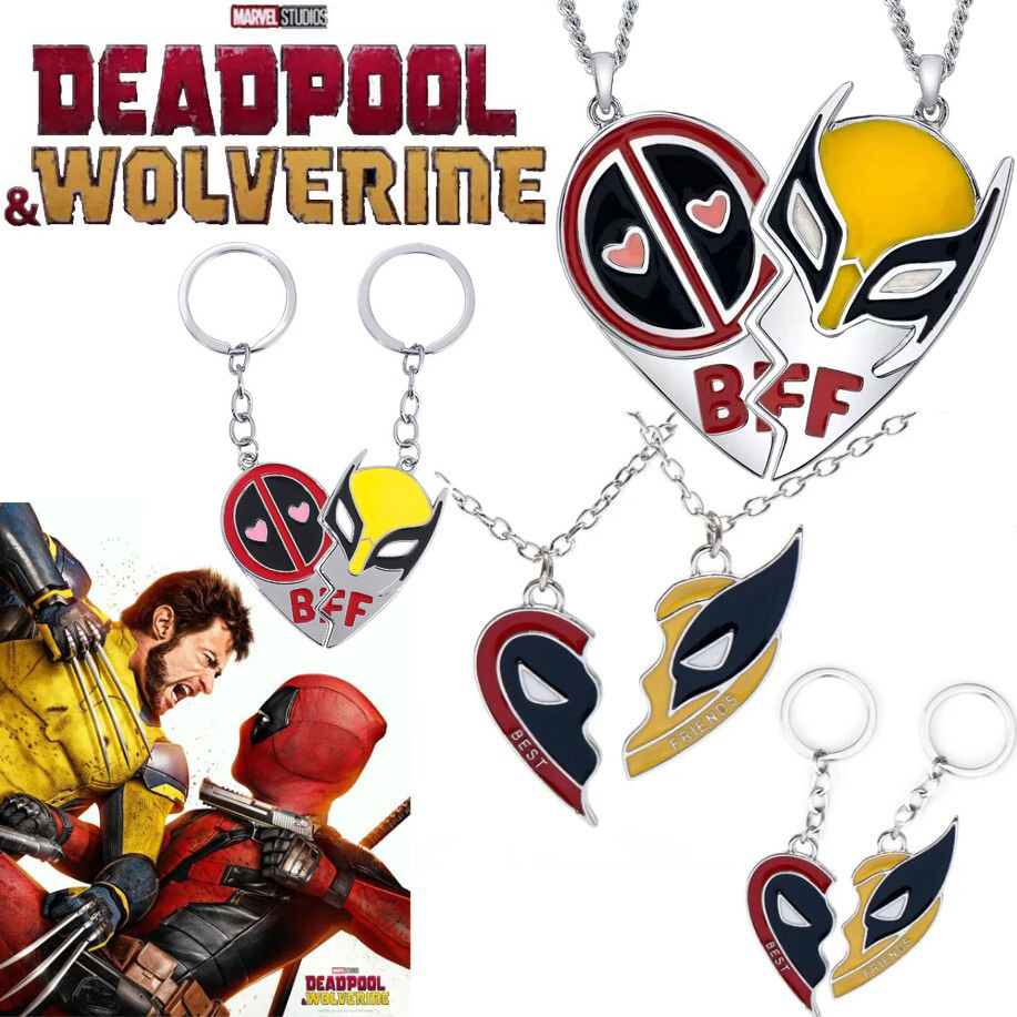 2pcs/Set Deadpool Y Wolverine Mejor Amigo Corazón De Amor Collar BFF ...