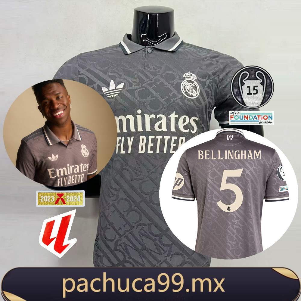 2024-25 Camiseta del Real Madrid Tercera Versión Personalización de Camiseta de Jugador Nombre ...