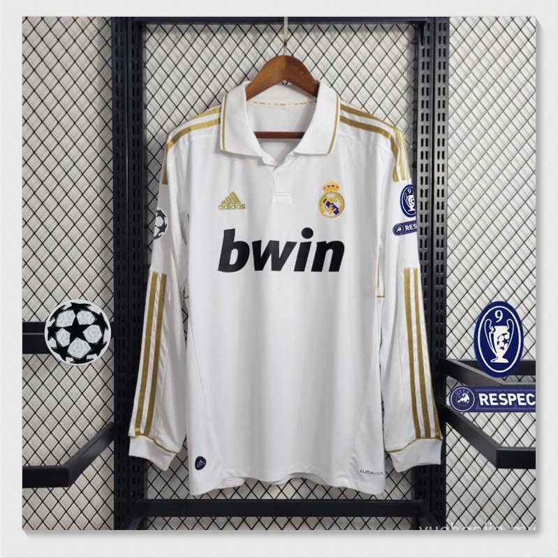 Retro 2011/12 Temporada Real Madrid Casa De Alta Calidad De Manga Larga ...