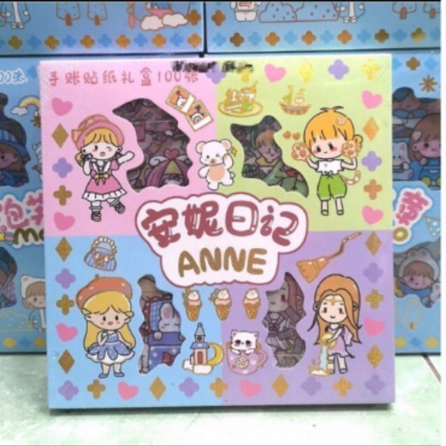 Anne & MOMO Pegatinas 1 Caja Contiene 100 Hojas De Lindos Motivos De ...