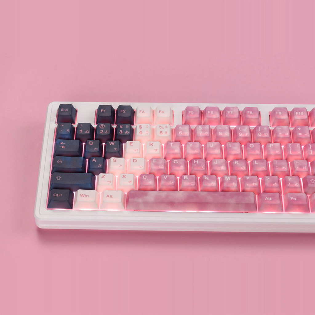 Rosa Ligeramente Transparente Keycap Perfil Cereza 134 Teclas PBT Cinco ...
