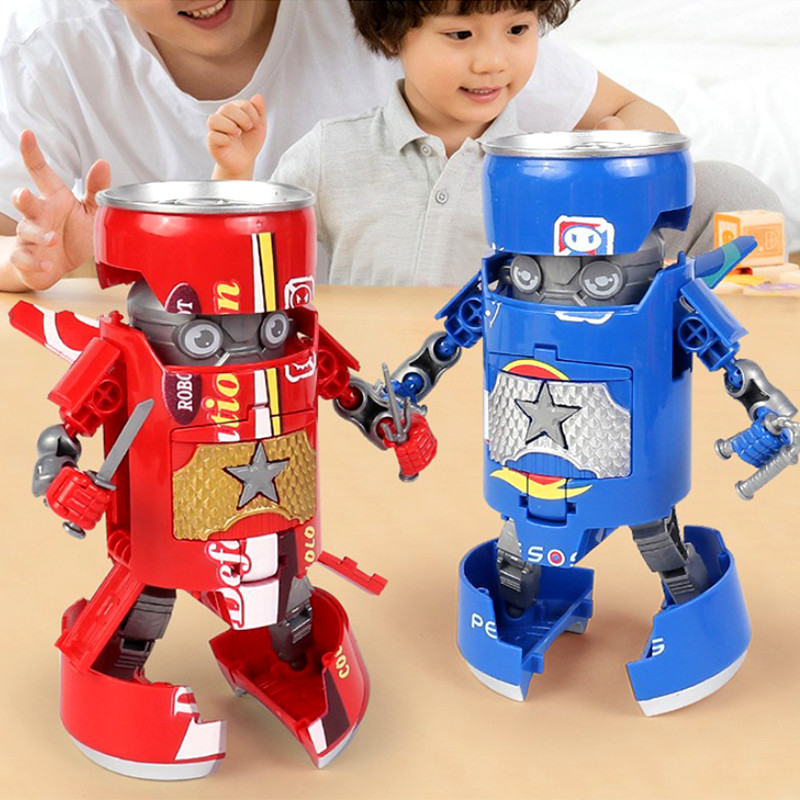 Creativo Soda Transformers Juguete Coca Cola Modelo Batalla Mecha ...