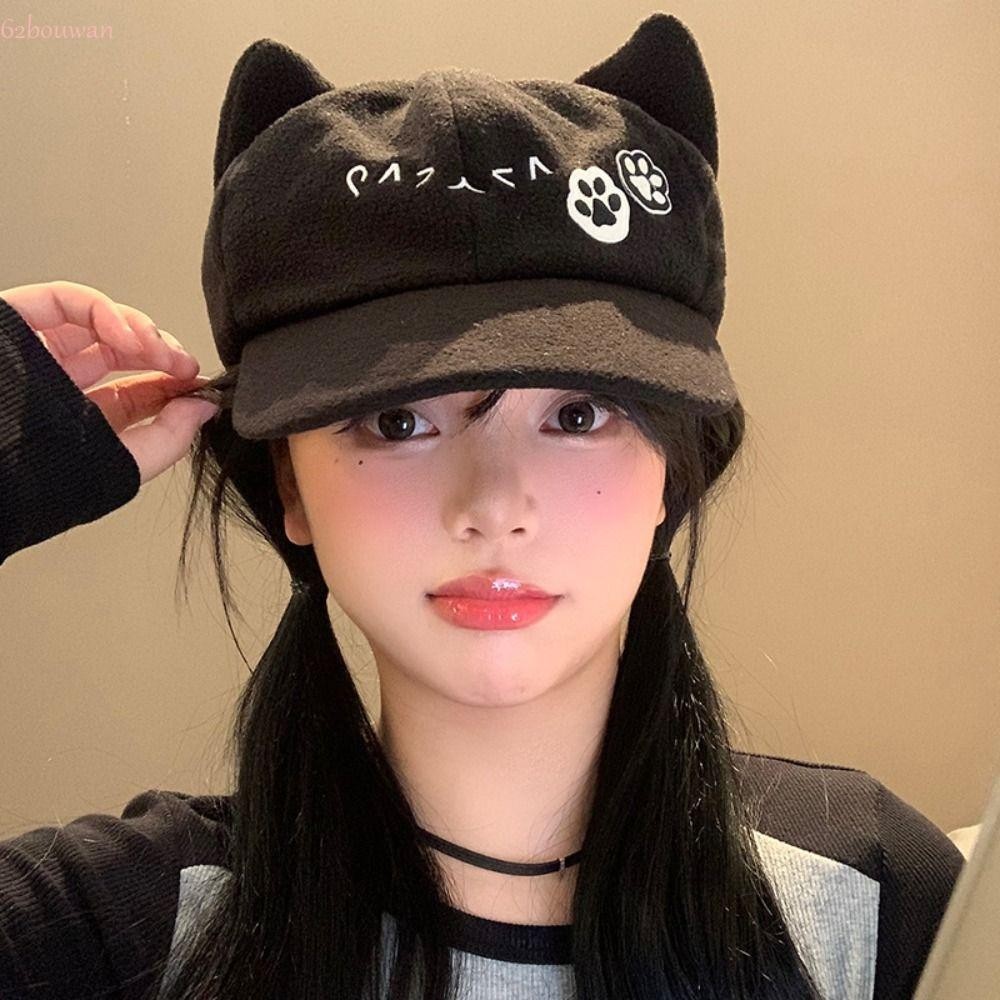 BOUWAN Orejas De Gato Gorra De Béisbol , Y2k Anime Sombrero Octogonal ...