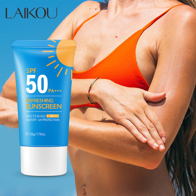 LAIKOU Protector Solar Refrescante Protección UV Blanqueamiento Cara Cuerpo SPF50 PA ...