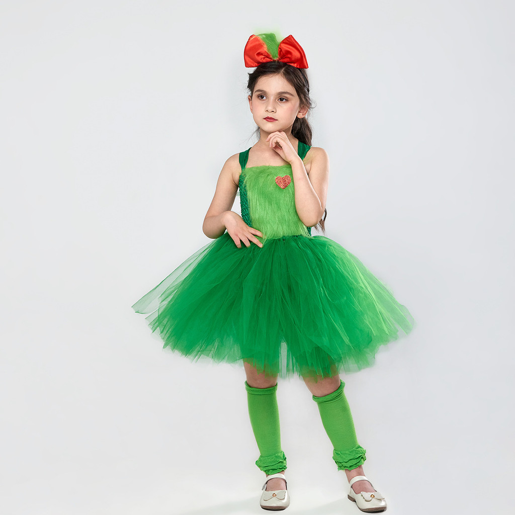 Disfraz De Navidad Para Niños Niña Cosplay Ropa Grinch Fiesta Tutu ...