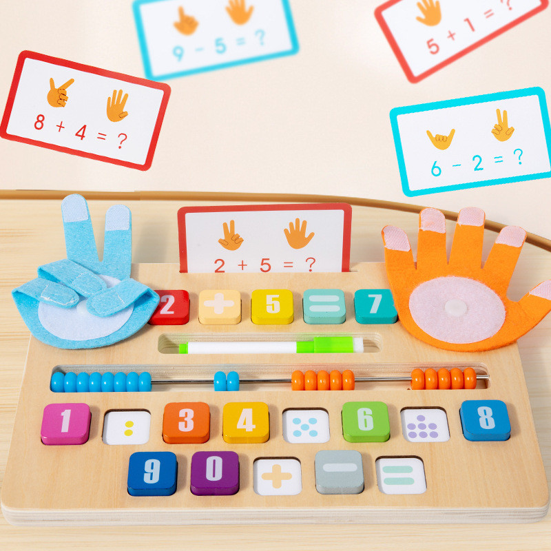 Tablero De Matemáticas De Madera Montessori-Juego De Fichas De Números ...