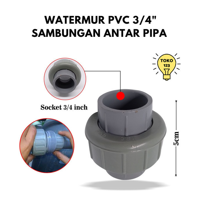 WaterMur WaterMoor Conexión Entre Tuberías De Agua De PVC 1 " 1/2 ...