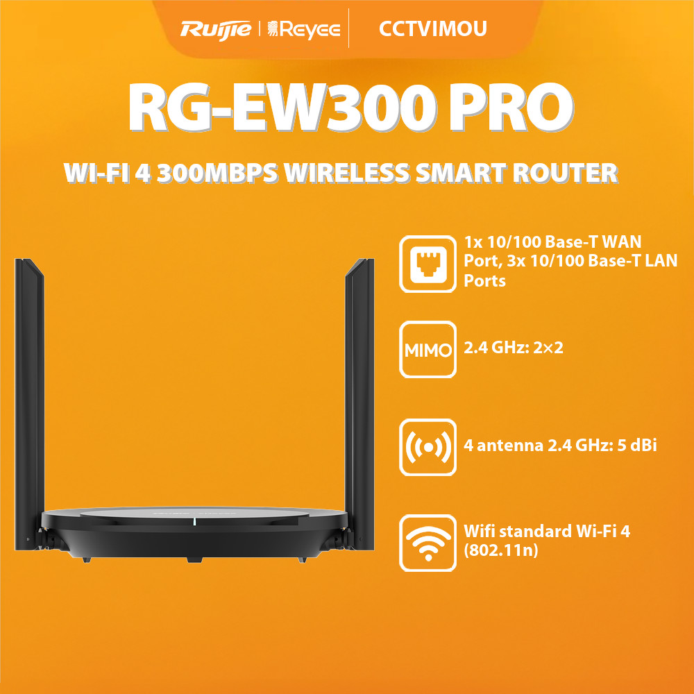 Ruijie REYEE RG-EW300 PRO WI-FI 4 300MBPS ROUTER Inteligente ...