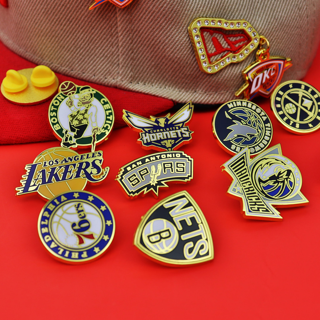 New Era Hat Pins Metal Era NBA Basketball Hat Ornament Enamel Badge Hat ...