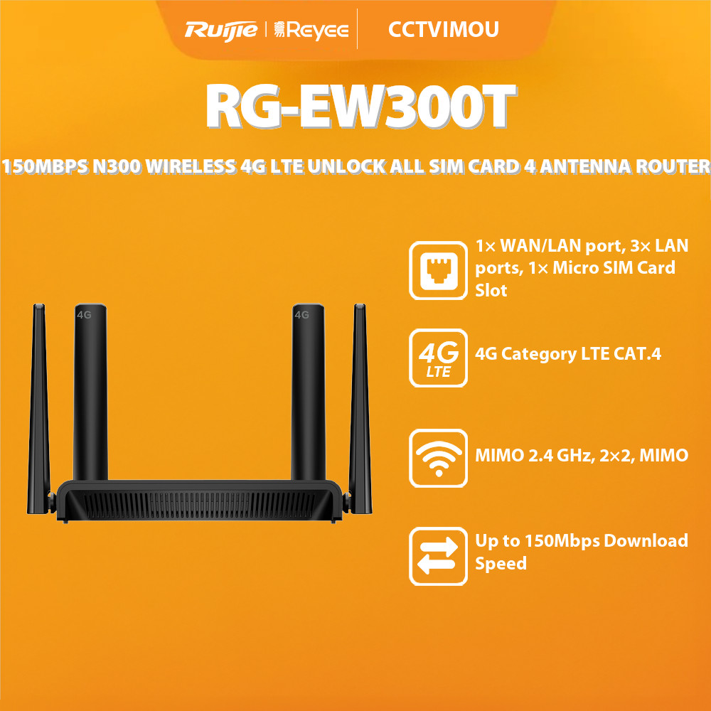 Ruijie REYEE RG-EW300T 150MBPS N300 Inalámbrico 4G LTE Desbloquear Toda ...
