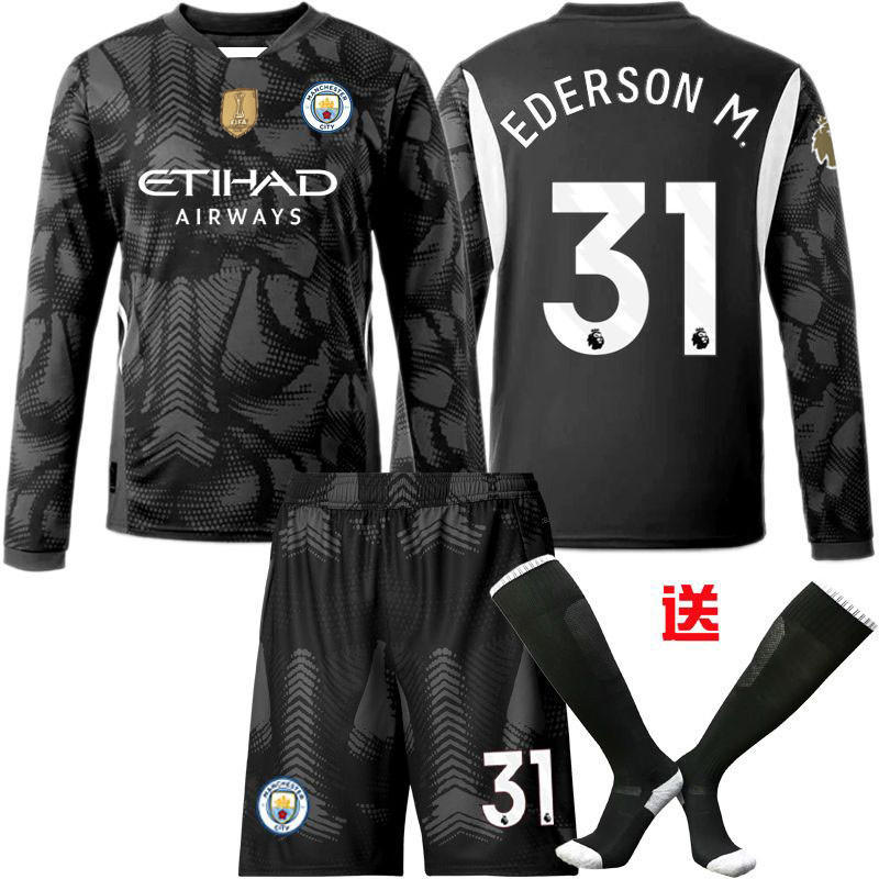 Fútbol uniforme portero uniforme N ° 31 Ederson ciudad N ° 33 Carson ...