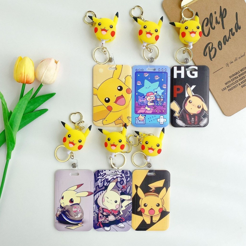 Pikachu Pokemon Titular De La Tarjeta De Dibujos Animados Retráctil ...