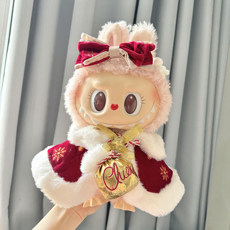 Ropa Única] 38cm Labubu Reina Rojo Capa Conjunto Labubu Muñeca De Felpa ...