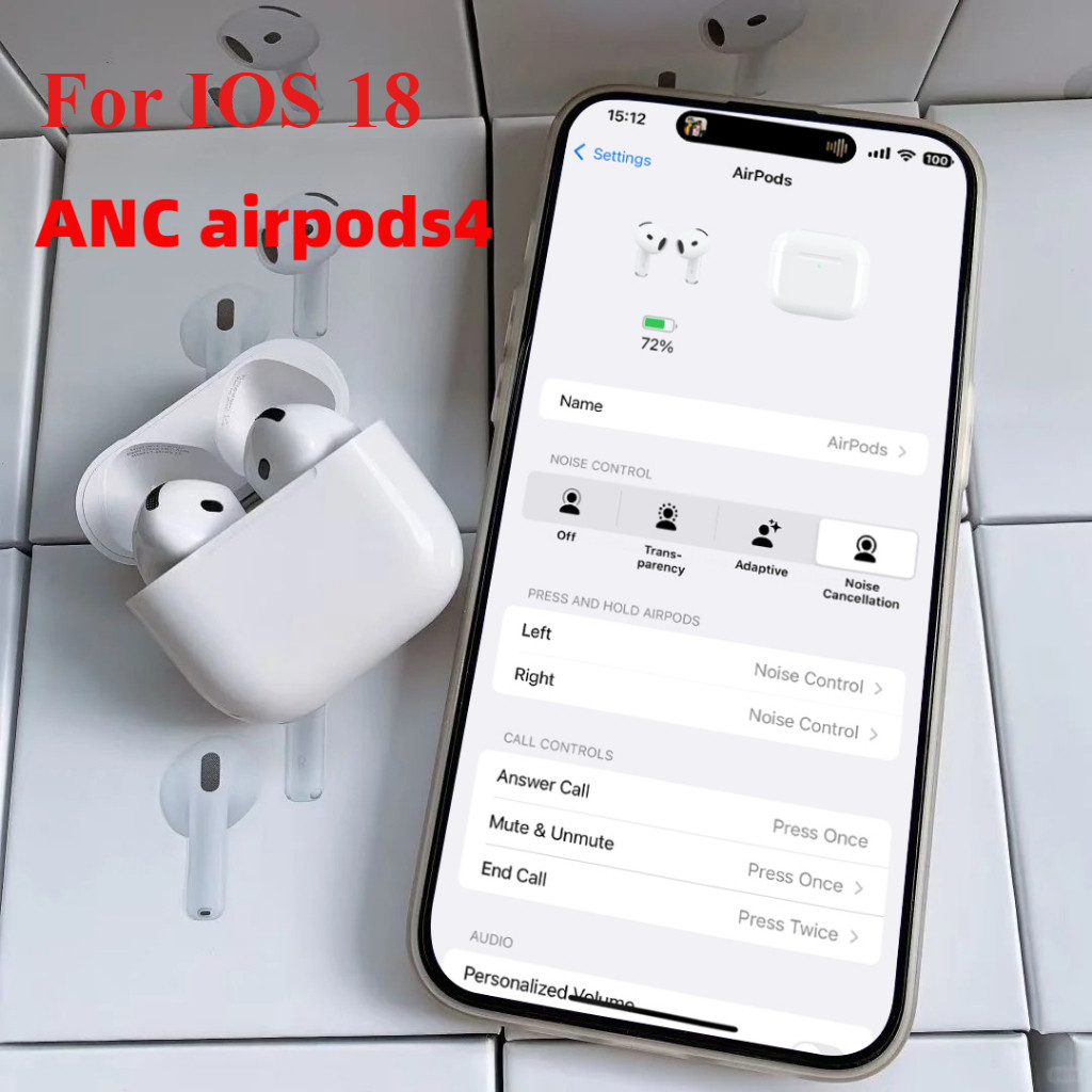 （Envío local）AirPods 4 ANC Wireless Bluetooth Hphones TWS Soporta ...