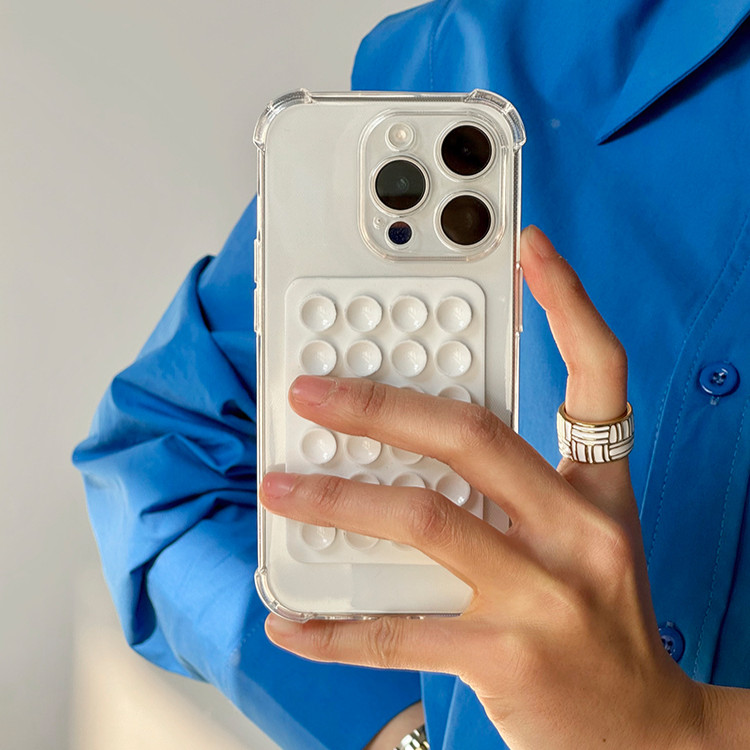 Funda De Lujo Transparente A Prueba De Golpes Con Ventosa Cuadrada De ...