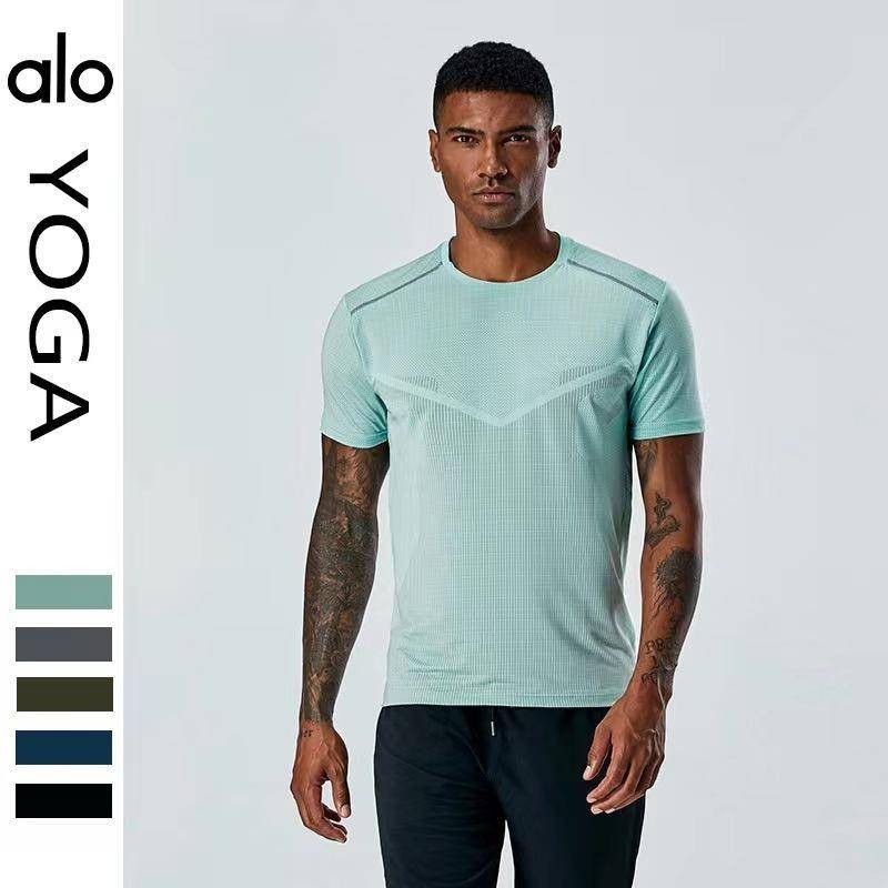 ALO yoga Secado Rápido Transpirable wicking Gimnasio Camiseta Deportiva ...