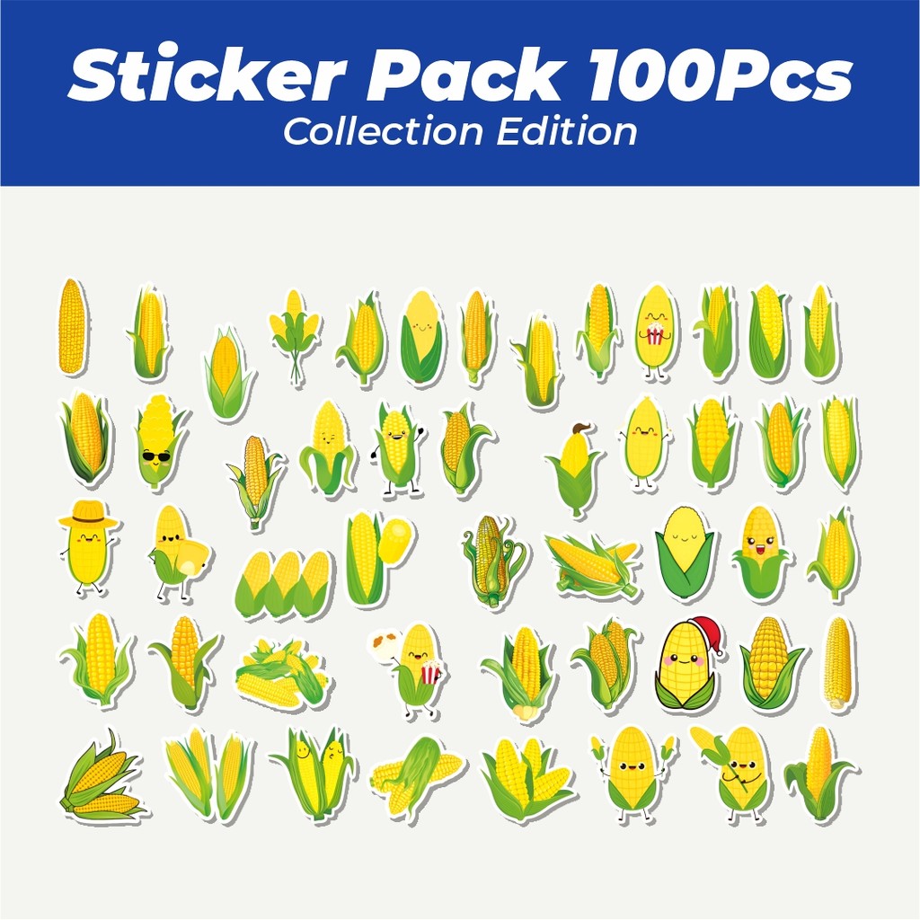 HP Hot Cute Corn Stickers [Maíz] Lindo Adhesivo A Prueba De Agua ...