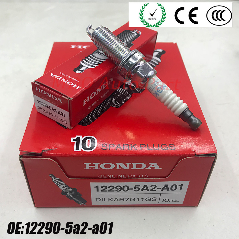 Original 4pcs DILKAR7G-11GS 12290-5A2-A01 Doble Bujía De Iridio Ajuste Para Honda Accord Civic ...