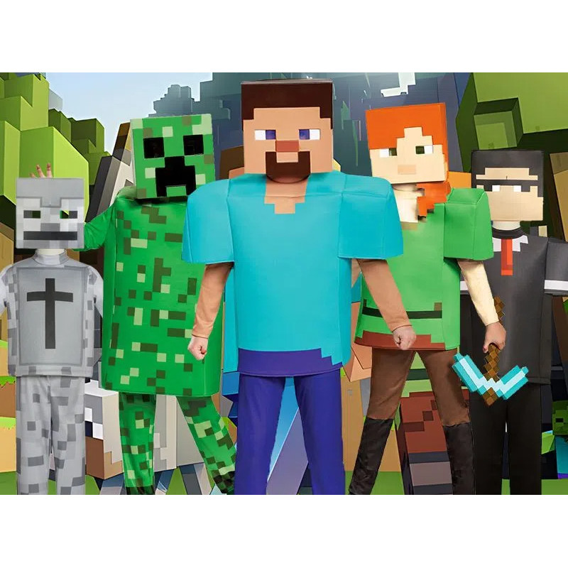 Minecraft Niños Cos Disfraz Steve Etapa Juego Disfraz Minecraft ...