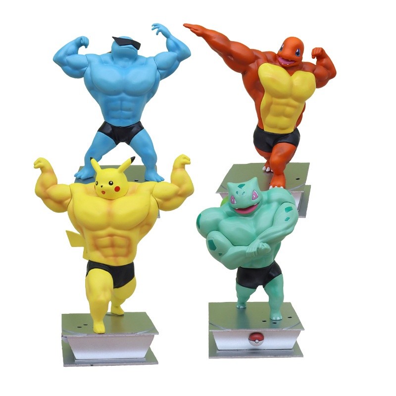 Pokemon Juguetes Gimnasio Figuras De Dibujos Animados Hombre Músculo ...