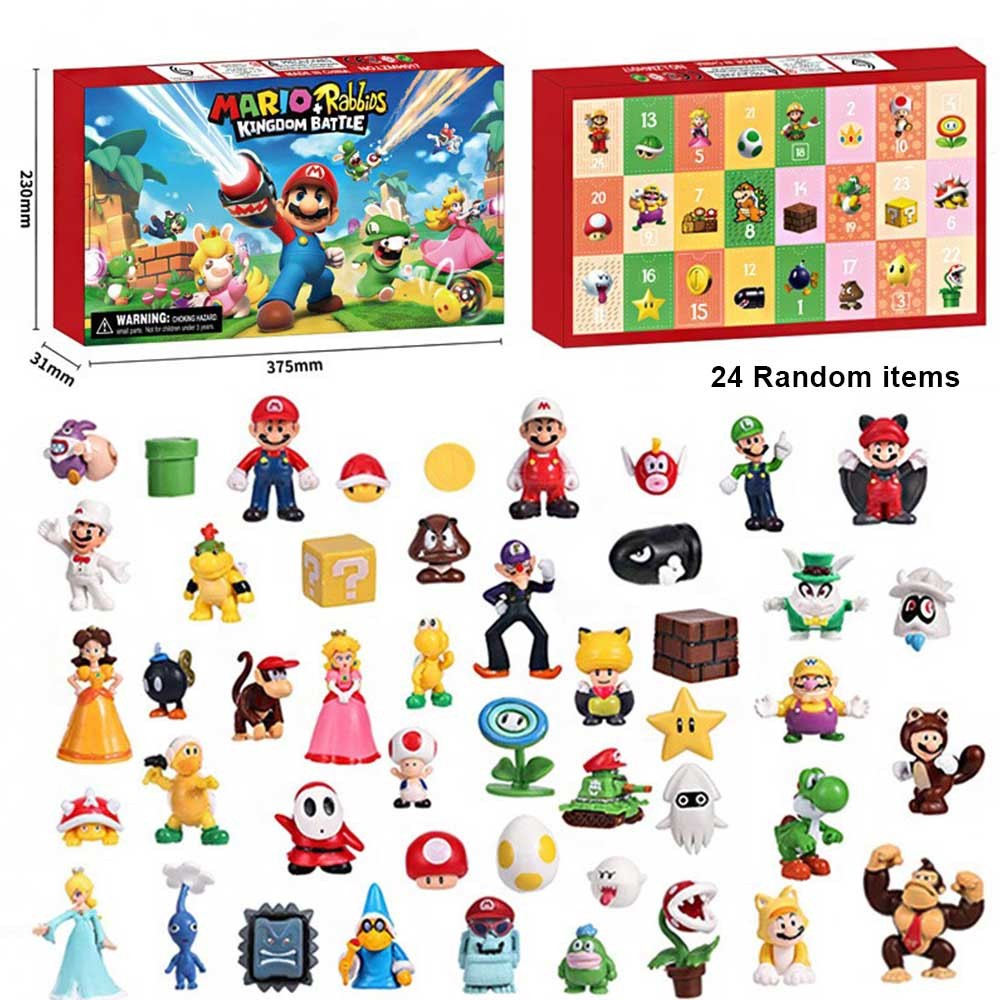 Mario 24 Piece Blind Box Set Christmas Arrival Calendar Blind Box ...