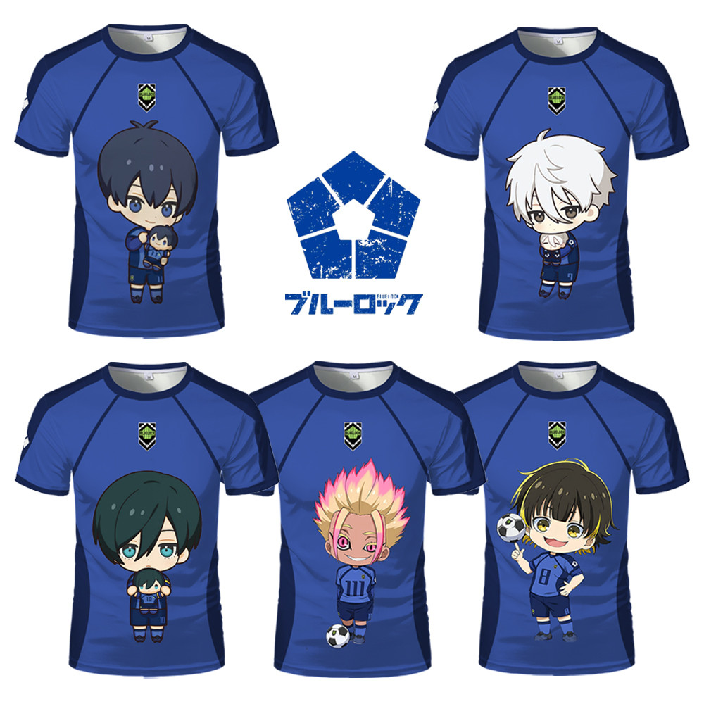 Anime Japonés Azul Cerradura Once Camisetas Del Equipo Isagi Nagi ...