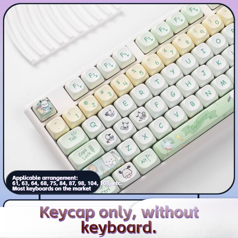 Pochacco Dog Keycaps 144Keys/Set DYE-SUB MOA Profile PBT DIY Custom ...