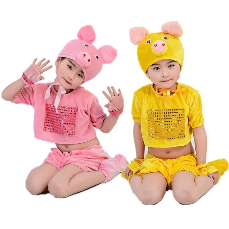 Día De Año Nuevo Niños Piglet Traje De Animales De Dibujos Animados ...