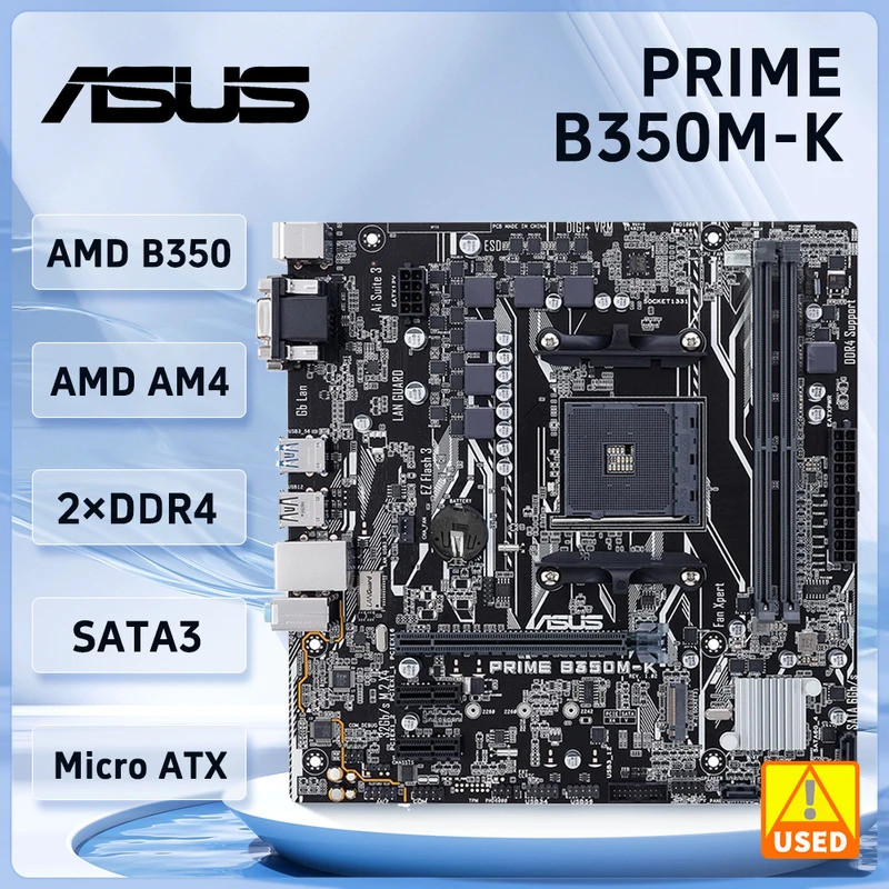 ASUS PRIME B350M-K Motherboard Socket Am4 Pcie Ddr4/B350M Gaming Para ...