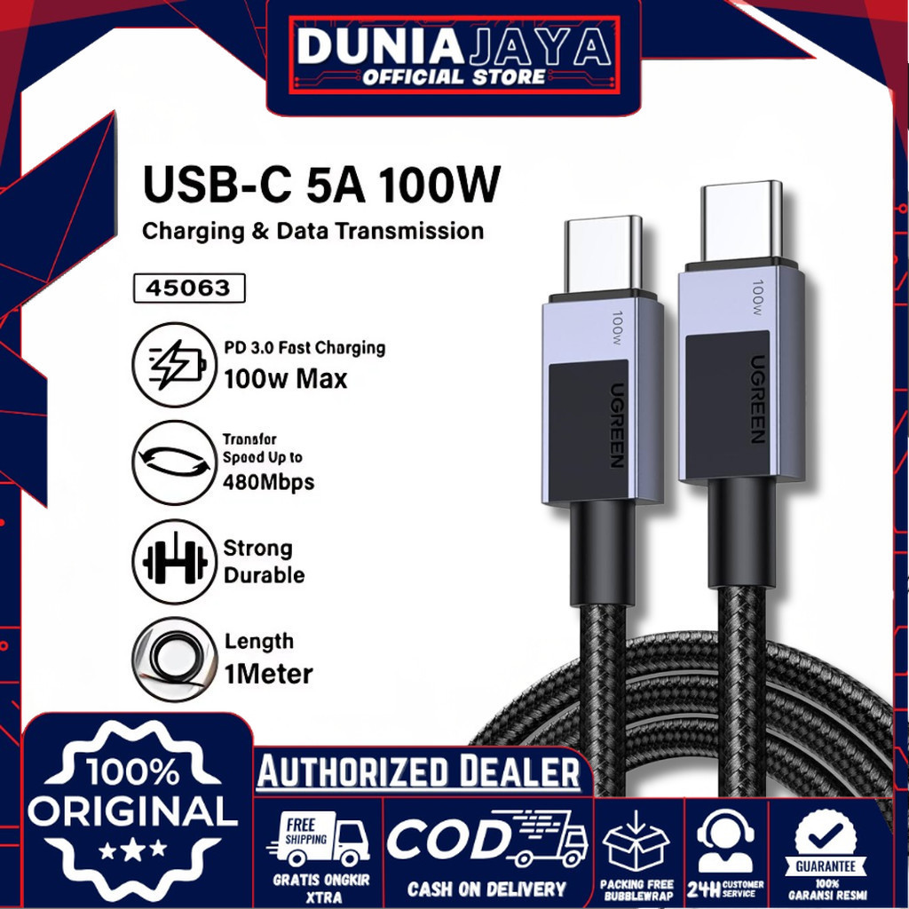 Ugreen Cable De Datos Tipo C A Carga Rápida 5A 100W 45063 | Shopee México
