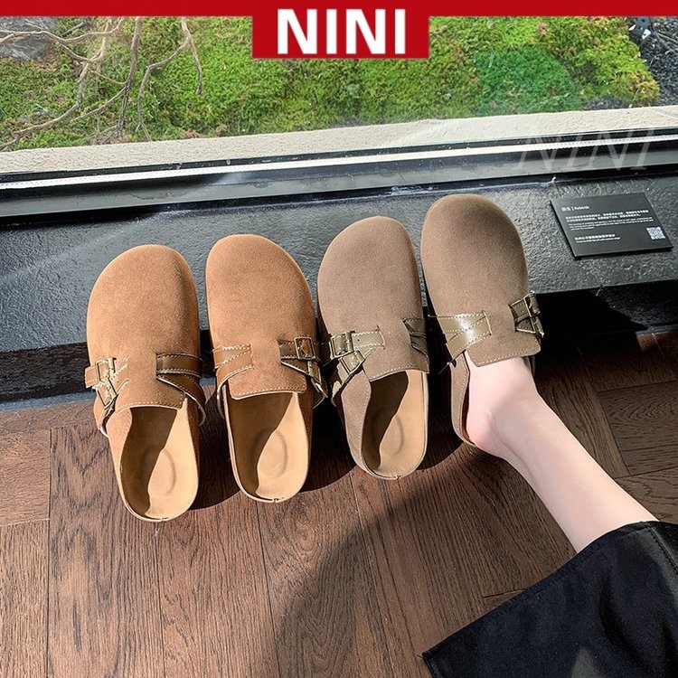 Zapatillas Tacón Plano De Goma (Cuero Mate) | Shopee México