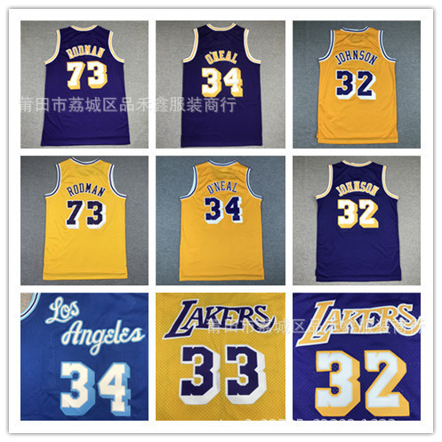 Entrega El Mismo Día Camiseta De Los Lakers 33 Johnson Chanel Rodman ...