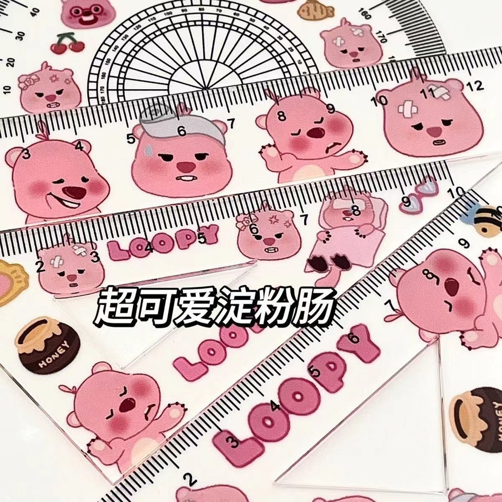 Mouhongshu Castor Rosa Lindo Transparente Regla De Aprendizaje De ...