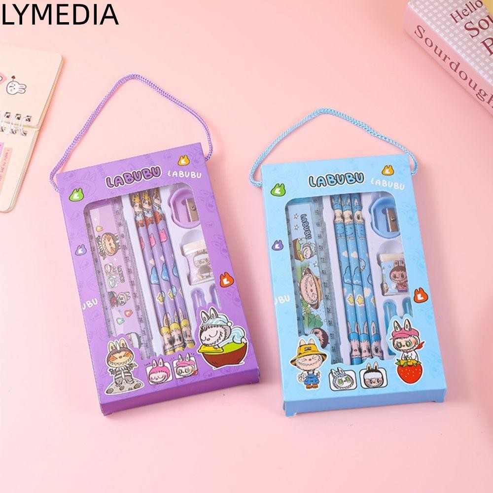 LYMEDIA Labubu Stationery Set , Material Escolar Sacapuntas Kawaii De ...