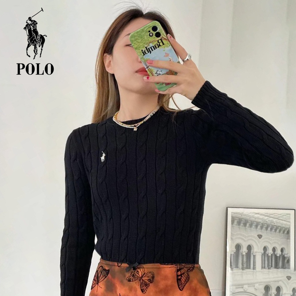 S-XL Ralph Lauren RL Twisted Fried Dough Twists Botón Cuerda Cuello ...