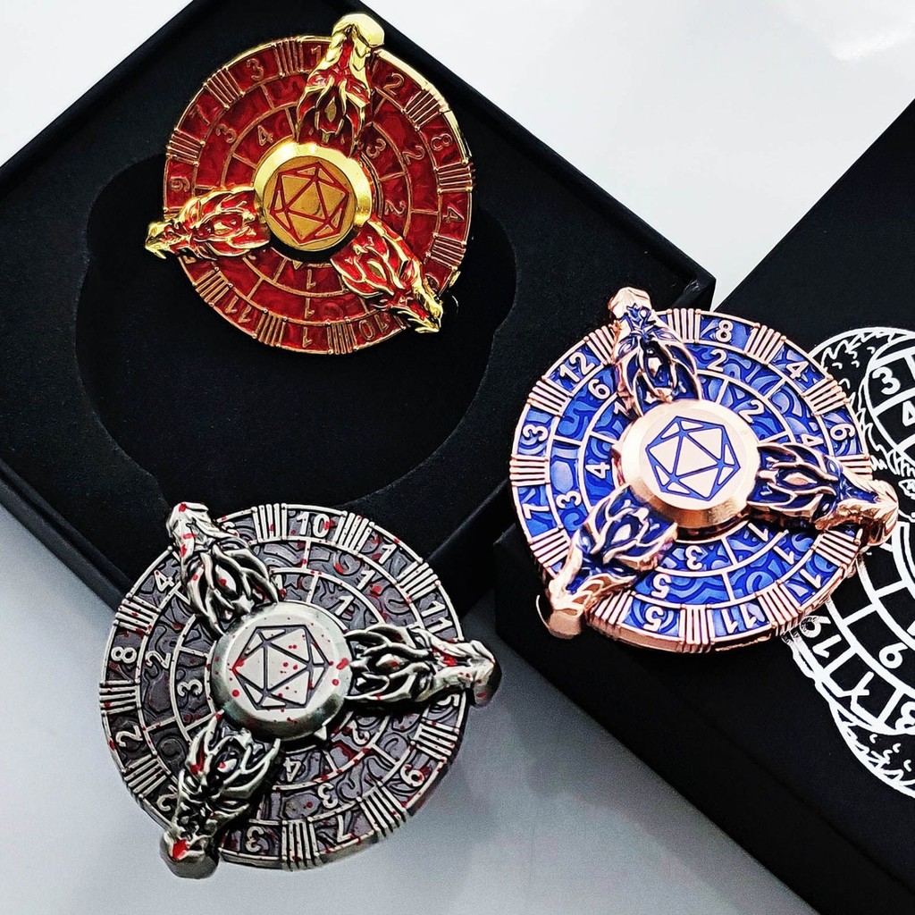 Dados Metálicos Dnd Siete En Uno Fidget Spinner Poliedro Dungeon Y ...