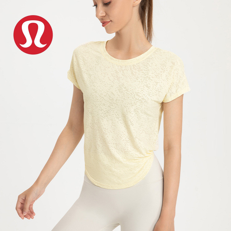 Lululemon Refrescante Jacquard Yoga Camiseta Verano Transpirable Hueco ...