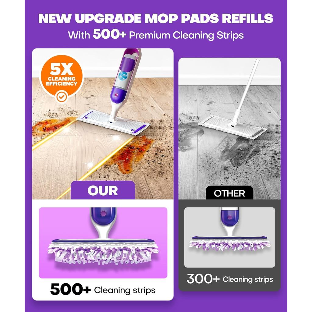 5X Recargas de Mopa de Limpieza para Swiffer Power Mop, 500+ Tiras de ...