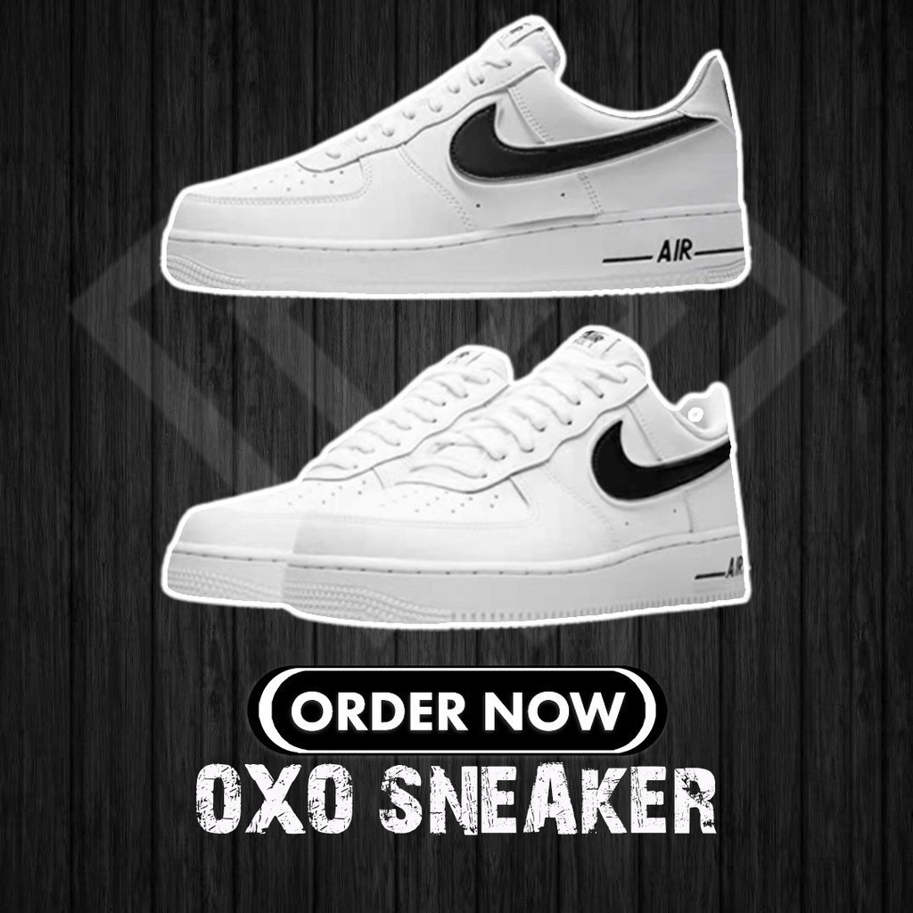 Air Force 1 07 Logo Swoosh Negro AF1 Gancho Negro Blanco y Negro ...