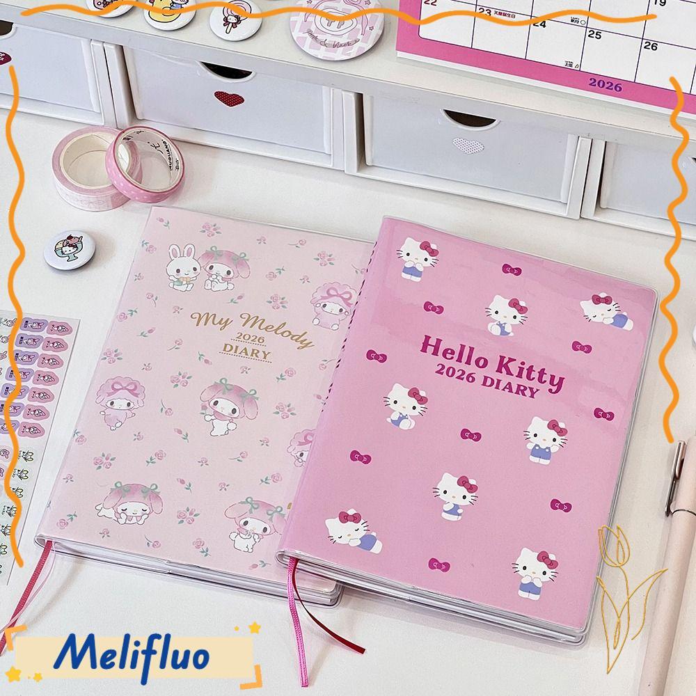MELIFLUO Hello Kitty 2026 Planificador , Dibujos Animados Con ...